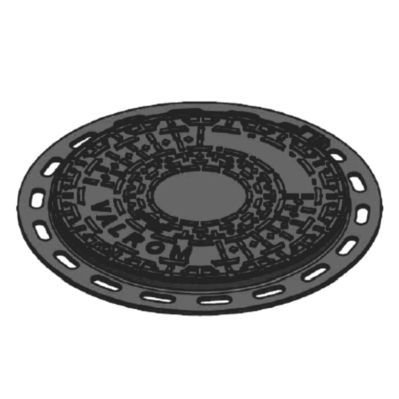 VALPlast CAST IRON COVER+FRAME B125 CLEAR OPENING D.600 LOCKABLE ...